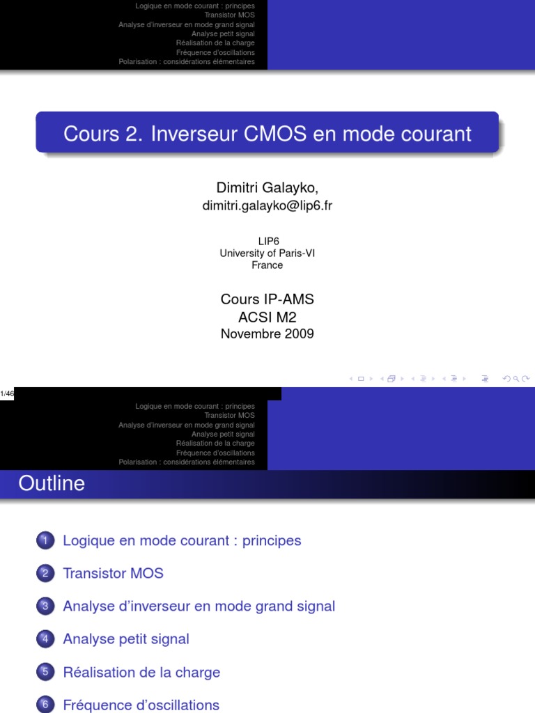 Analyse d'un inverseur CMOS | PDF | Transistor | Transistor à effet de ...