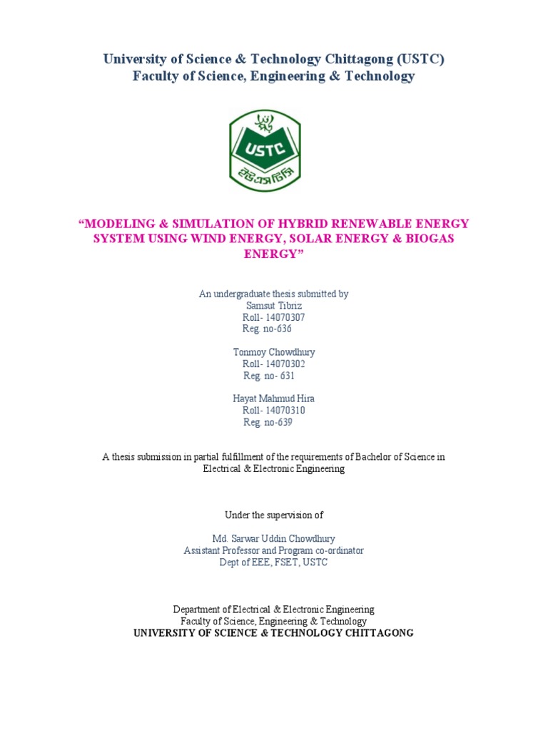 University of Science & Technology Chittagong (USTC) Faculty of Science ...