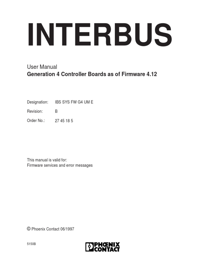 Interbus g4 Manual (5150b - E) | PDF | Parameter (Computer Programming) | Input/Output