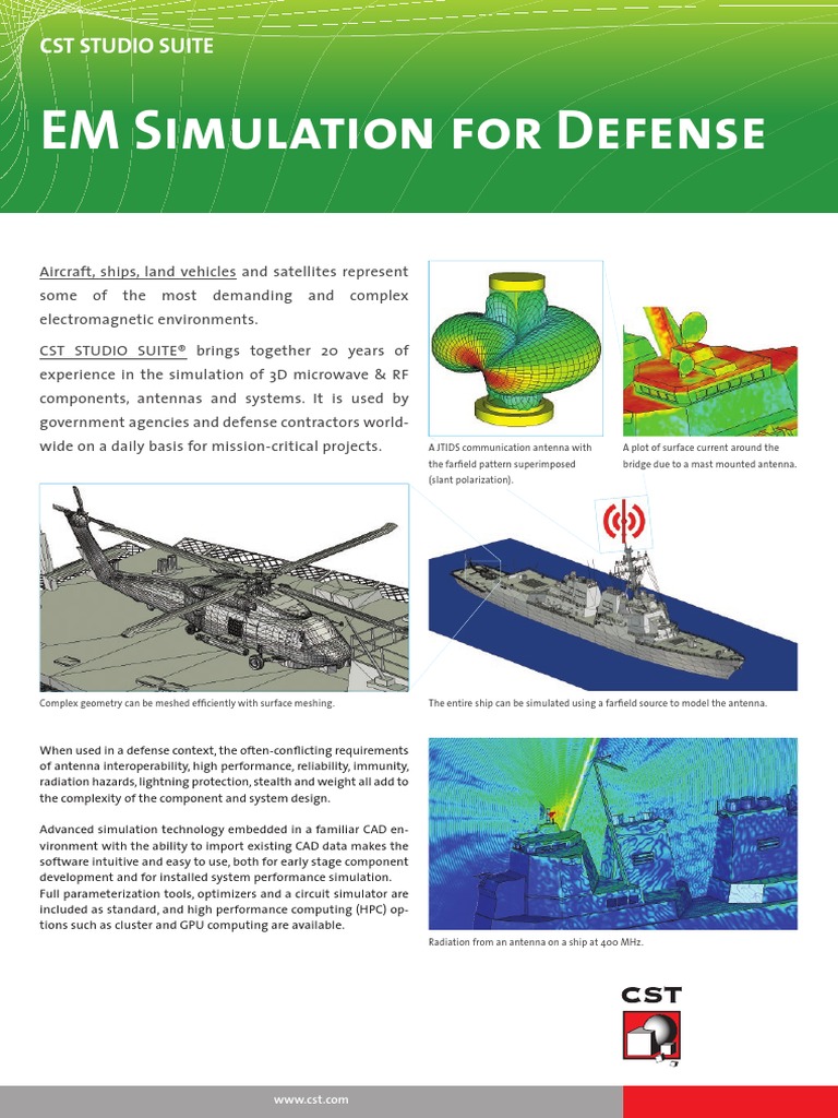 EM Simulation For Defense: CST Studio Suite | PDF | Computational ...