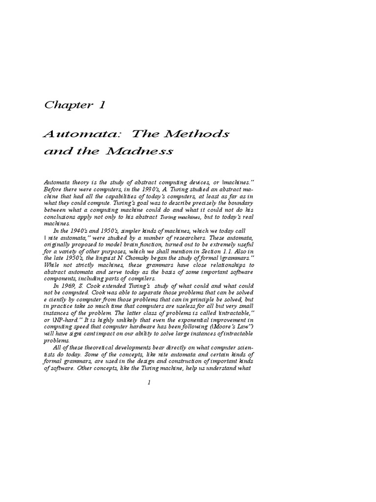 Automata: The Methods and The Madness: Turing Machines | PDF | Computational Complexity Theory ...