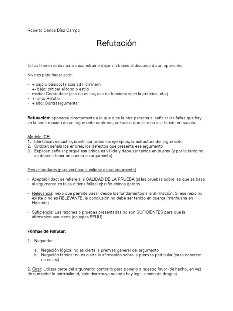 Apuntes Refutacion | PDF | Argumento | Falacia