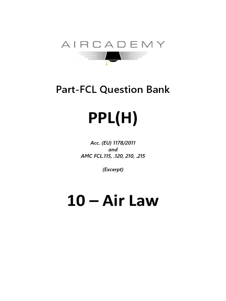 PPL (H) : Part-FCL Question Bank | PDF | Transponder (Aeronautics ...