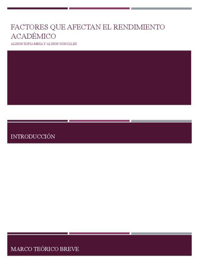 Factores Que Afectan El Rendimiento Academico | PDF | Motivación | Motivacional