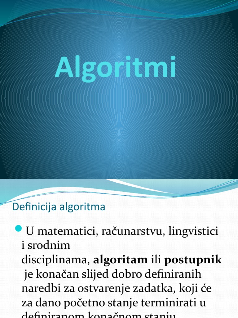Algoritmi Prezentacija | PDF