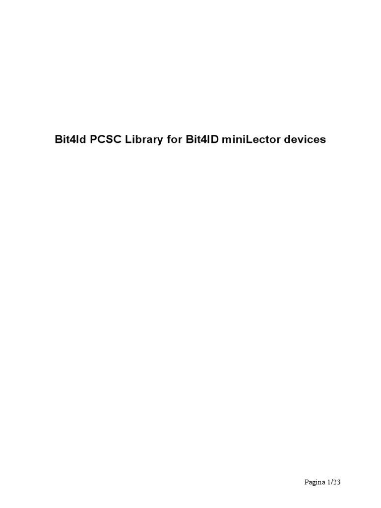 Bit4Id PCSC Library For Bit4Id Minilector Devices: Pagina 1/23 | PDF ...