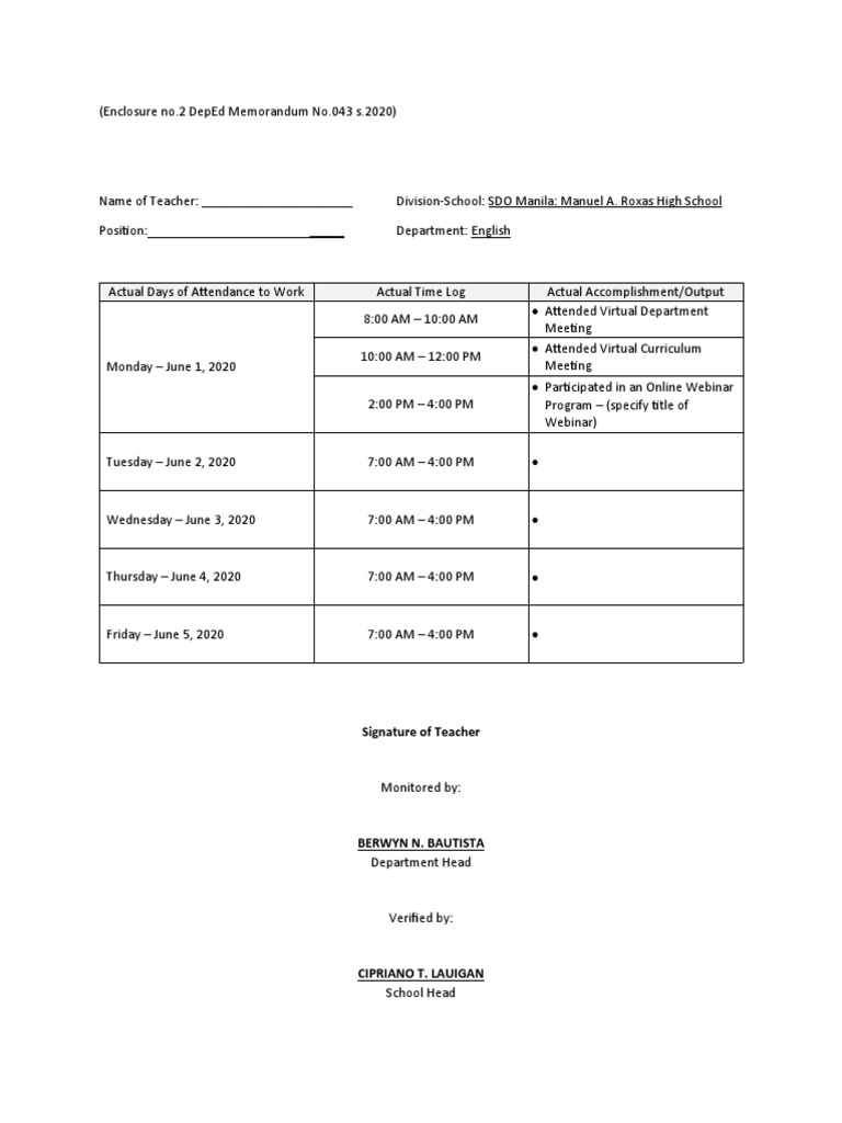 Individual Accomplishment Report | PDF