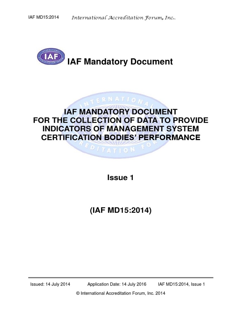 IAF MD15CB IndicatorsIssue 114072014 PublicationVersion | PDF ...