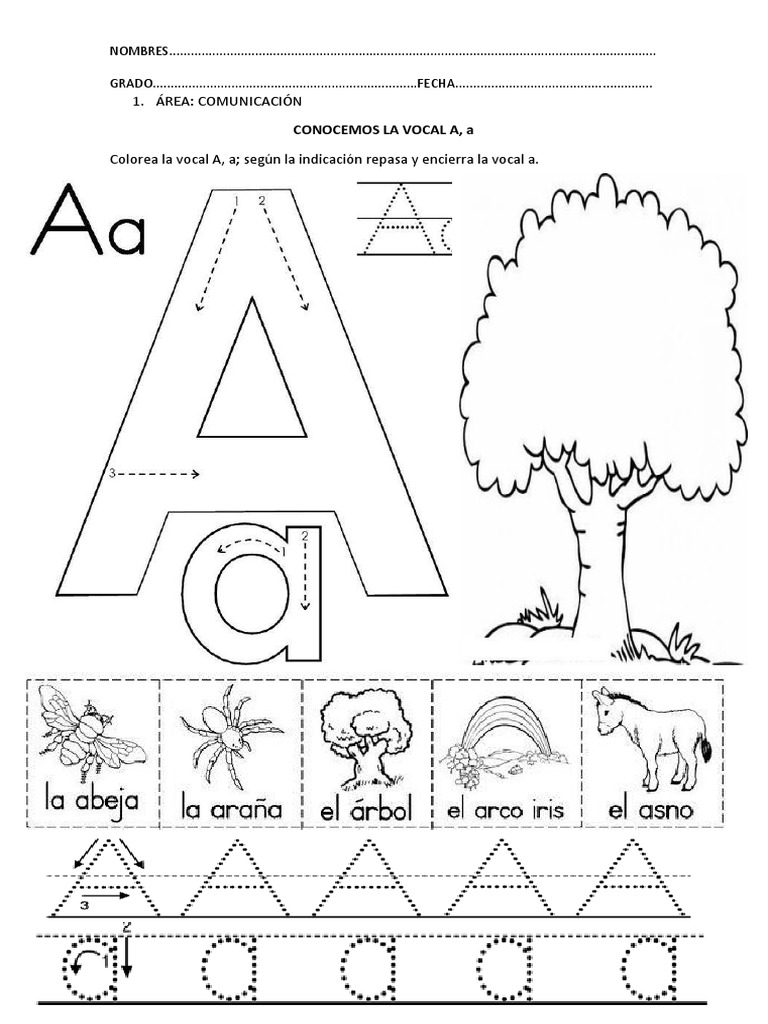 Actividades para Reconocer la Vocal A | PDF | Science | Ciencia y ...