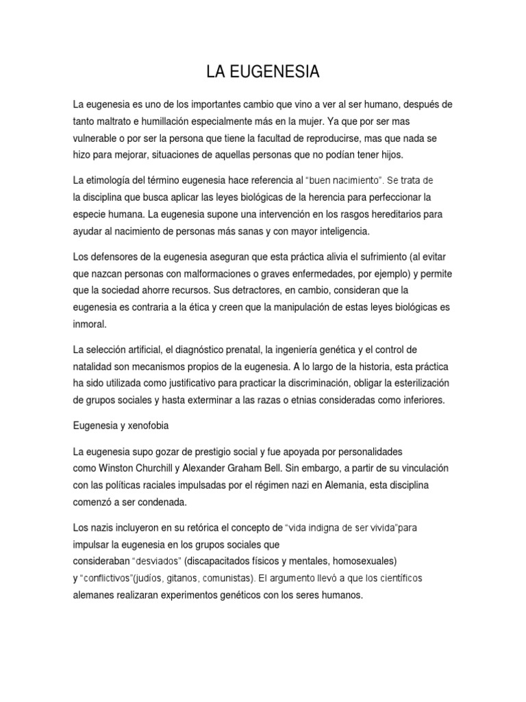 Eugenesia: Historia y Controversias | PDF | Ciencias sociales