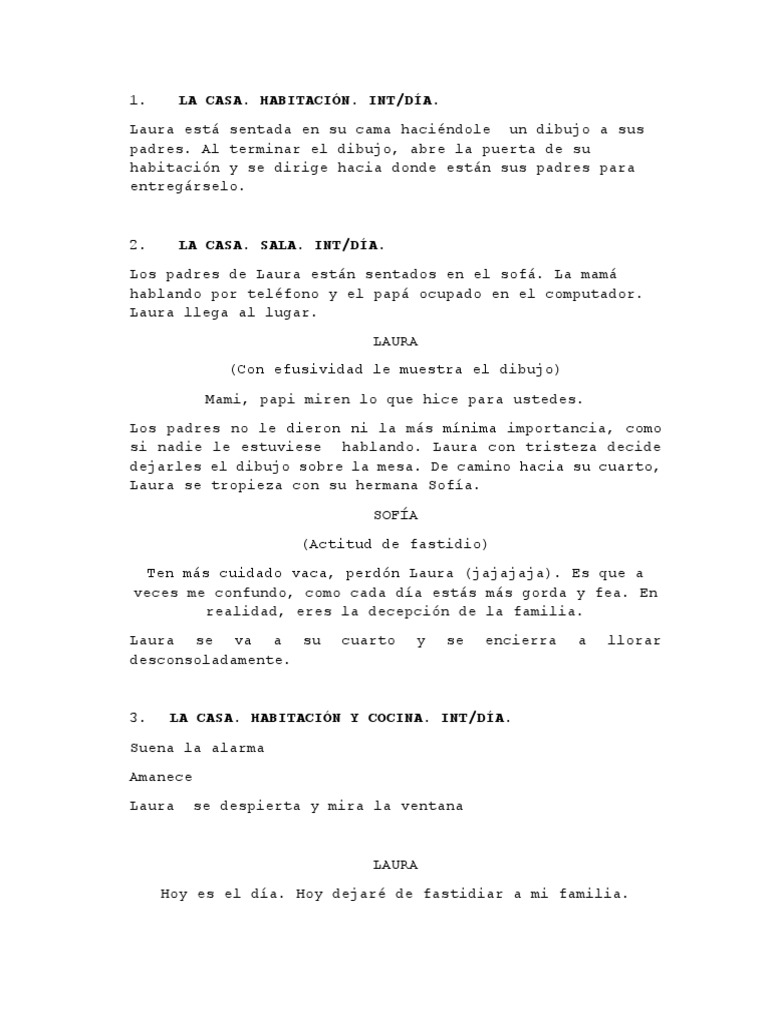 Ejemplo de Guión Literario | PDF