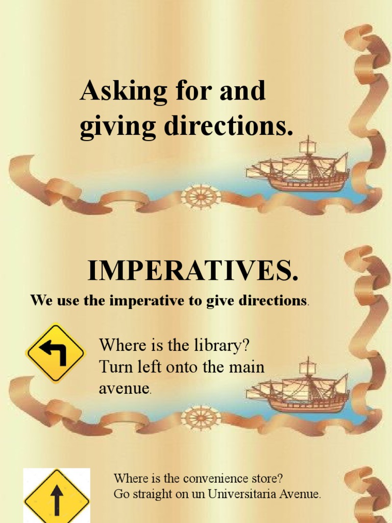 Giving Directions Imperatives | PDF