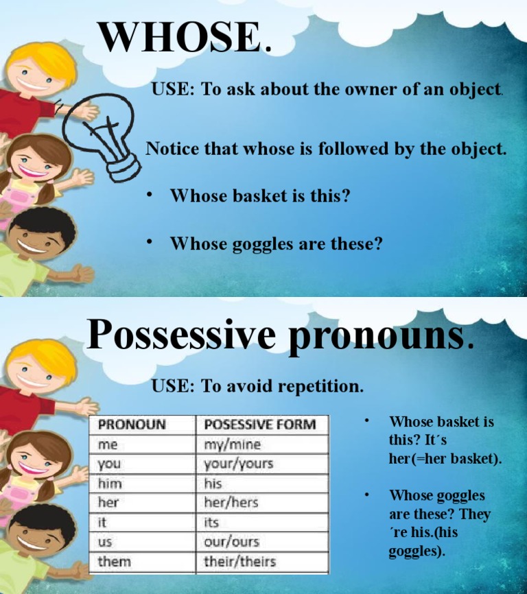 Whose and Possessive Pronouns | PDF