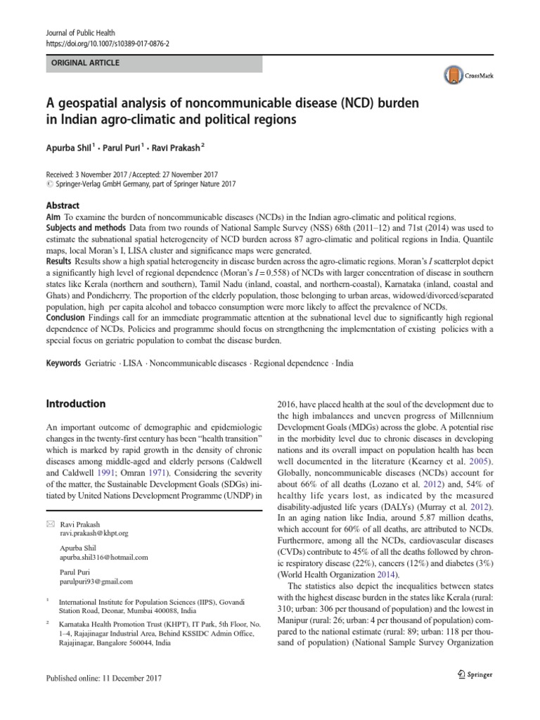 Geospatial Analysis of NCD Burden in India | PDF | Non Communicable ...