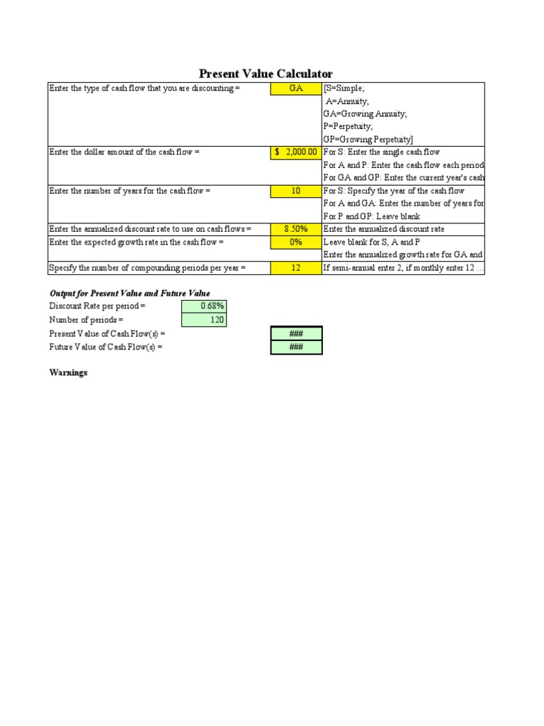 Present Value Calculator | PDF