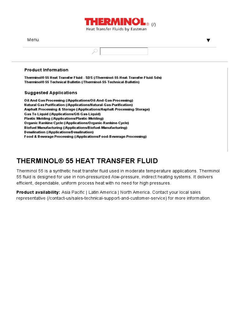 Therminol® 55 - Therminol | PDF | Coolant | Viscosity