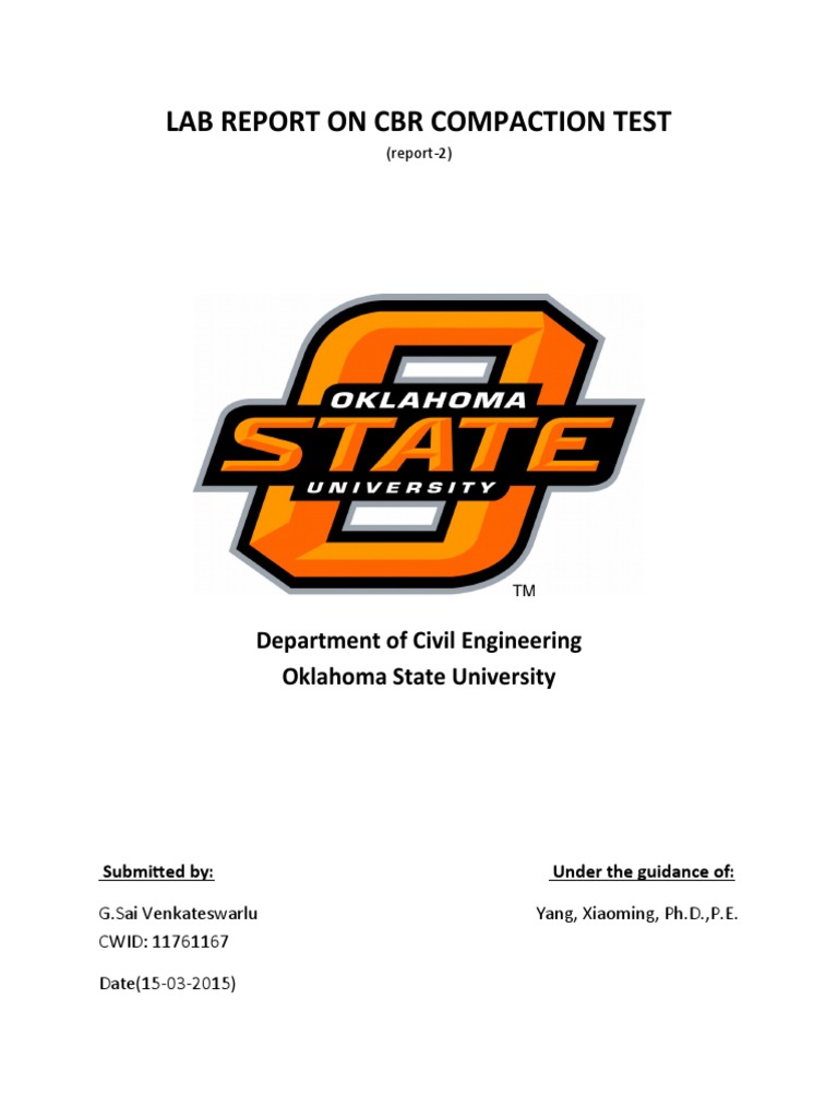Lab Report On CBR Compaction Test: Department of Civil Engineering ...