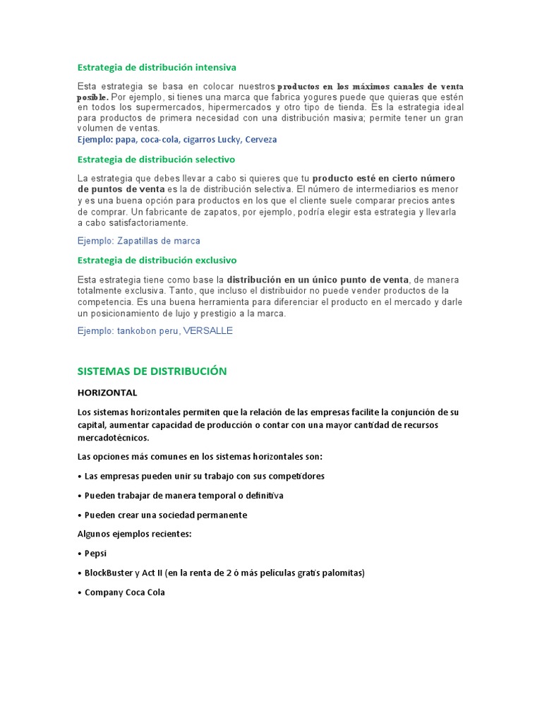 Estrategia de Distribución Intensiva | PDF