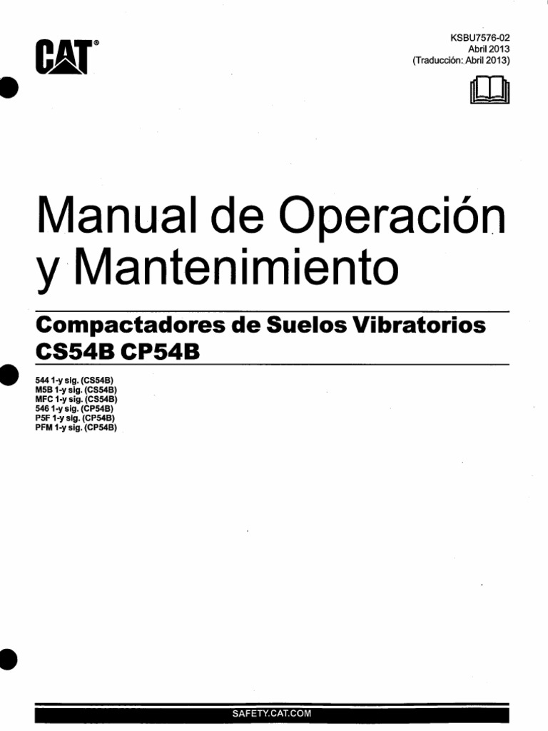 Manual de operación rodillo compactador CS54B - CP54B | PDF