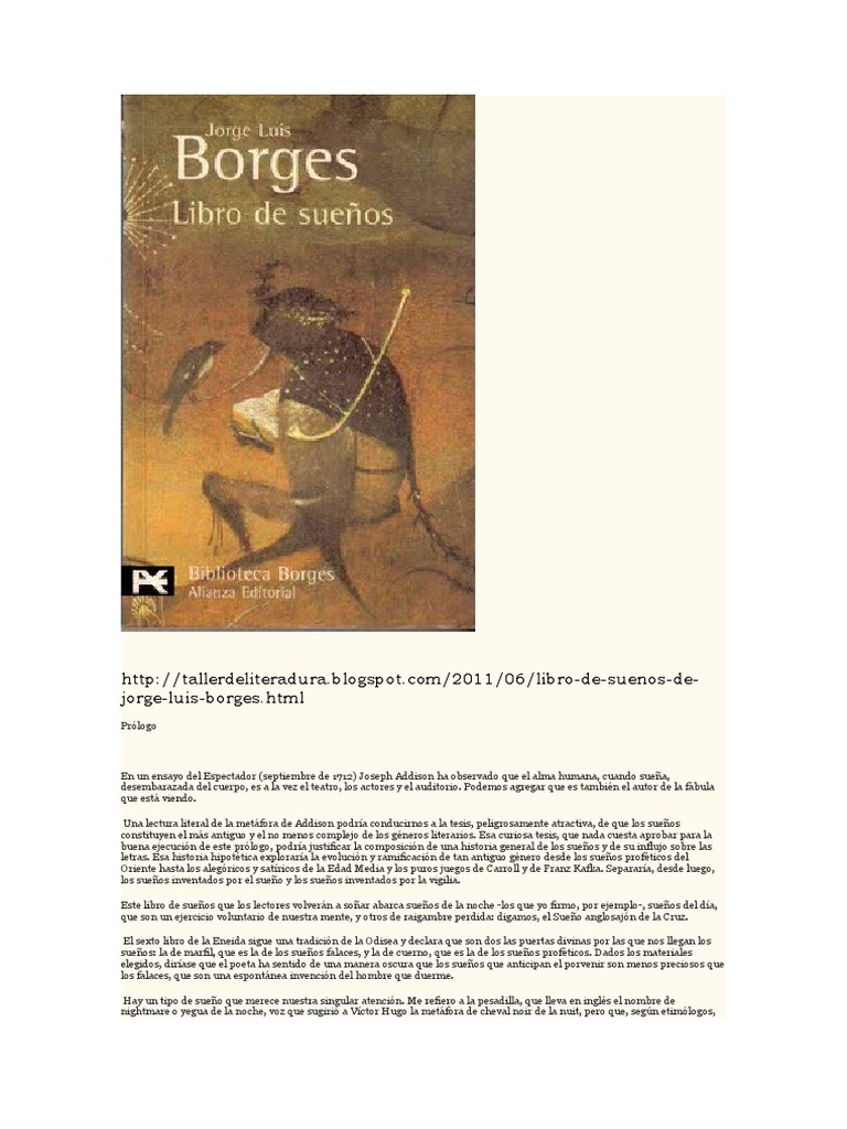 Borges - Prologo Libro de Sueños | PDF | Sueño