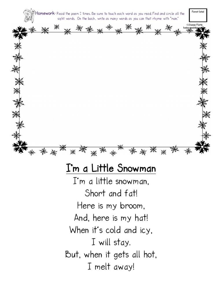 I'm A Little Snowman | PDF
