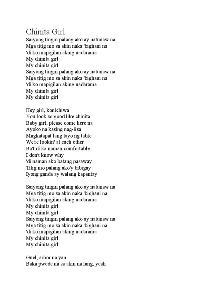 Chinita Girl Lyrics | PDF