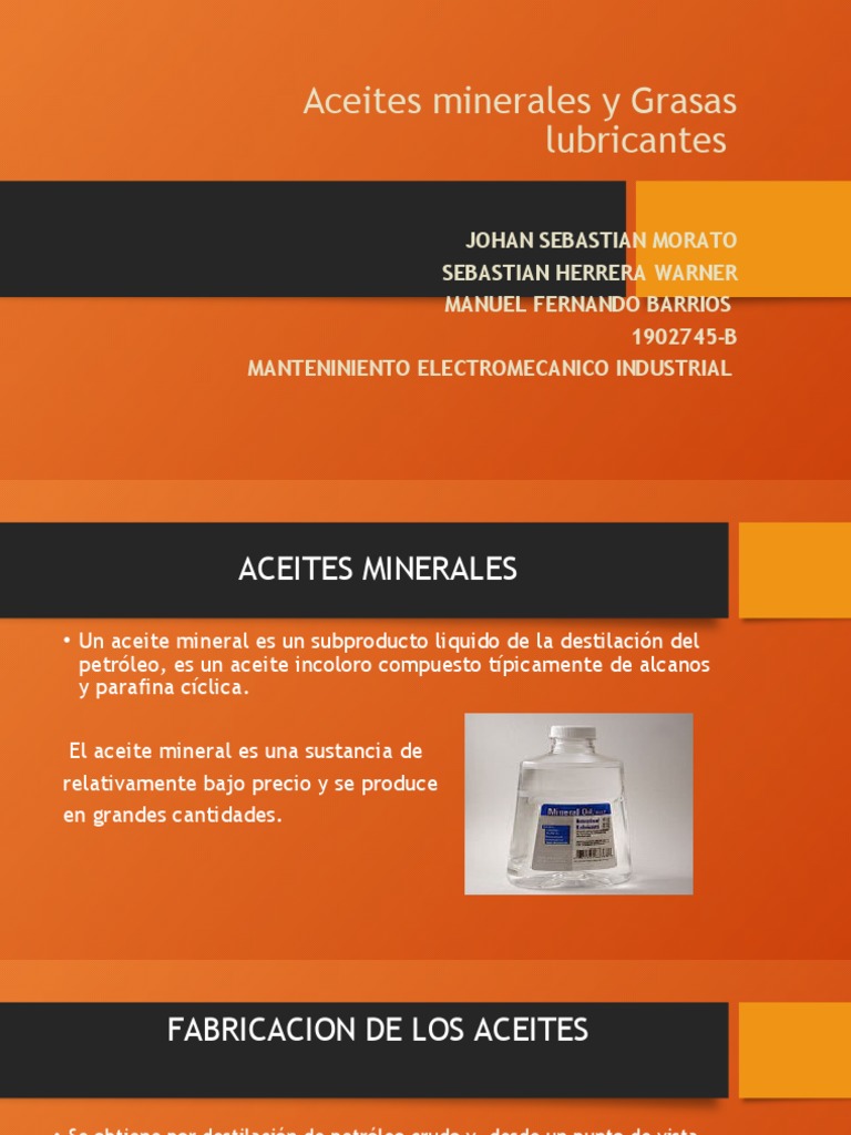 Aceites Minerales y Grasas Lubricantes | PDF | Lubricante | Petróleo