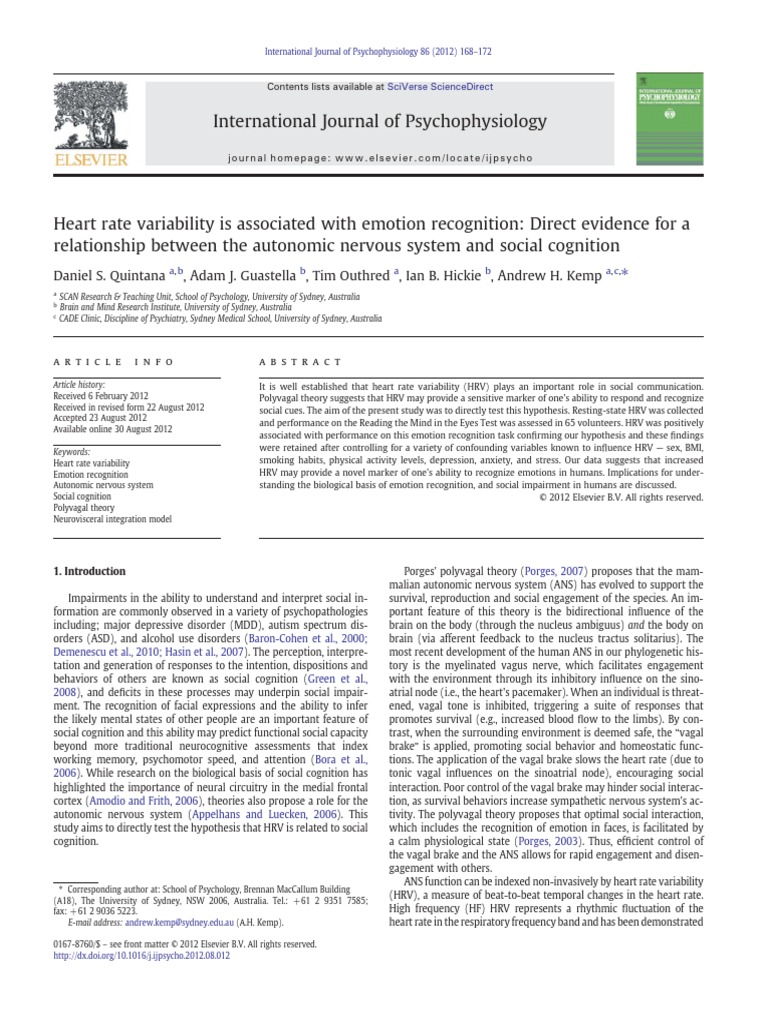 International Journal of Psychophysiology | PDF | Behavioural Sciences ...