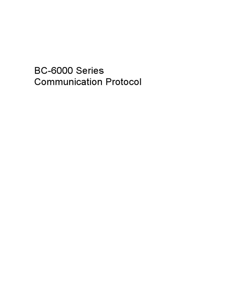 BC-6000 Series Communication Protocol - V1.0 - English | PDF | Ascii | Data