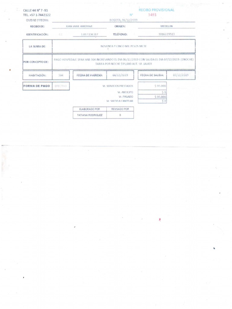 Reserva y Comprobante de Pago Hotel PDF | PDF