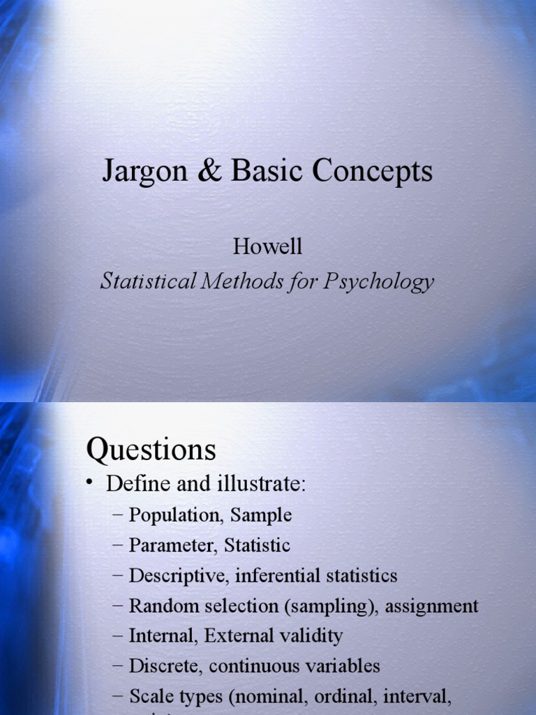 1 Jargon & Basic Concepts | PDF | Statistics | Sampling (Statistics)