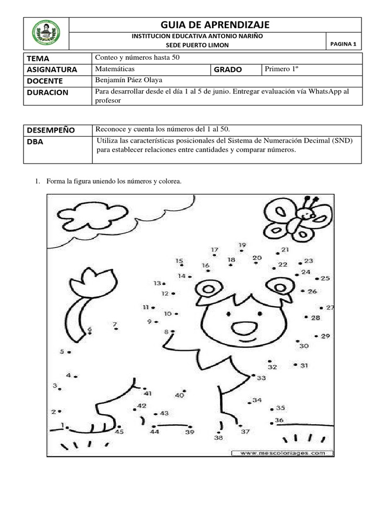 Guia Matematicas Grado Primero Pdf Enseñanza De Matemática