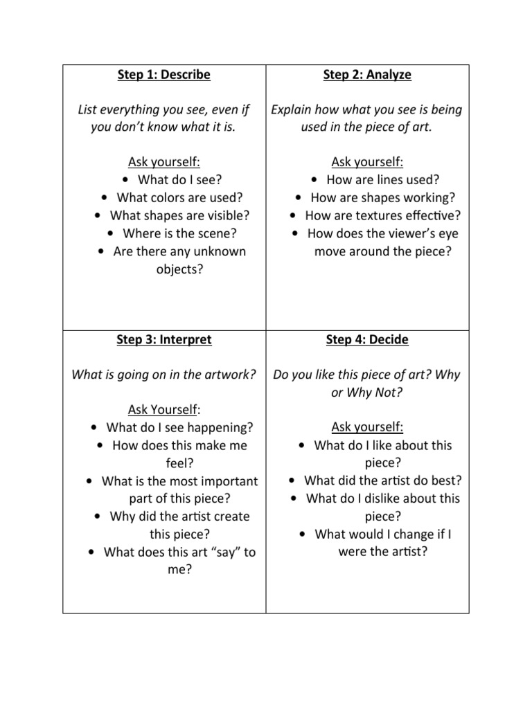 Critique Cards | PDF