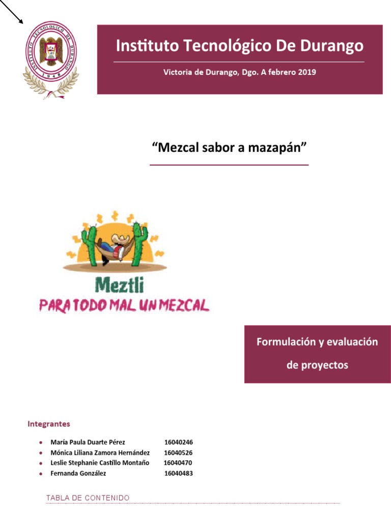 08mayo2019proyecto Mezcal | PDF | Producto (Negocio) | Sociedad de ...