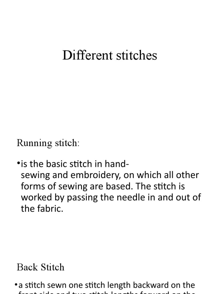 7 TLE - Different Stitches | PDF