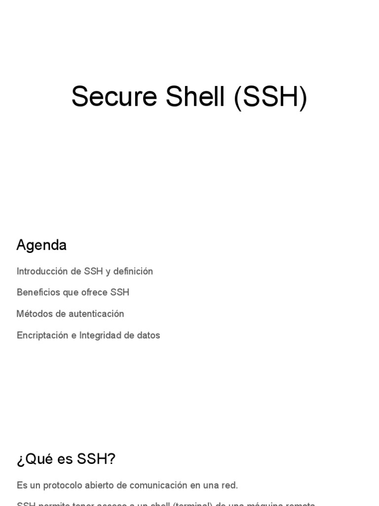 Secure Shell (SSH) | PDF | Cubierta segura | Contraseña