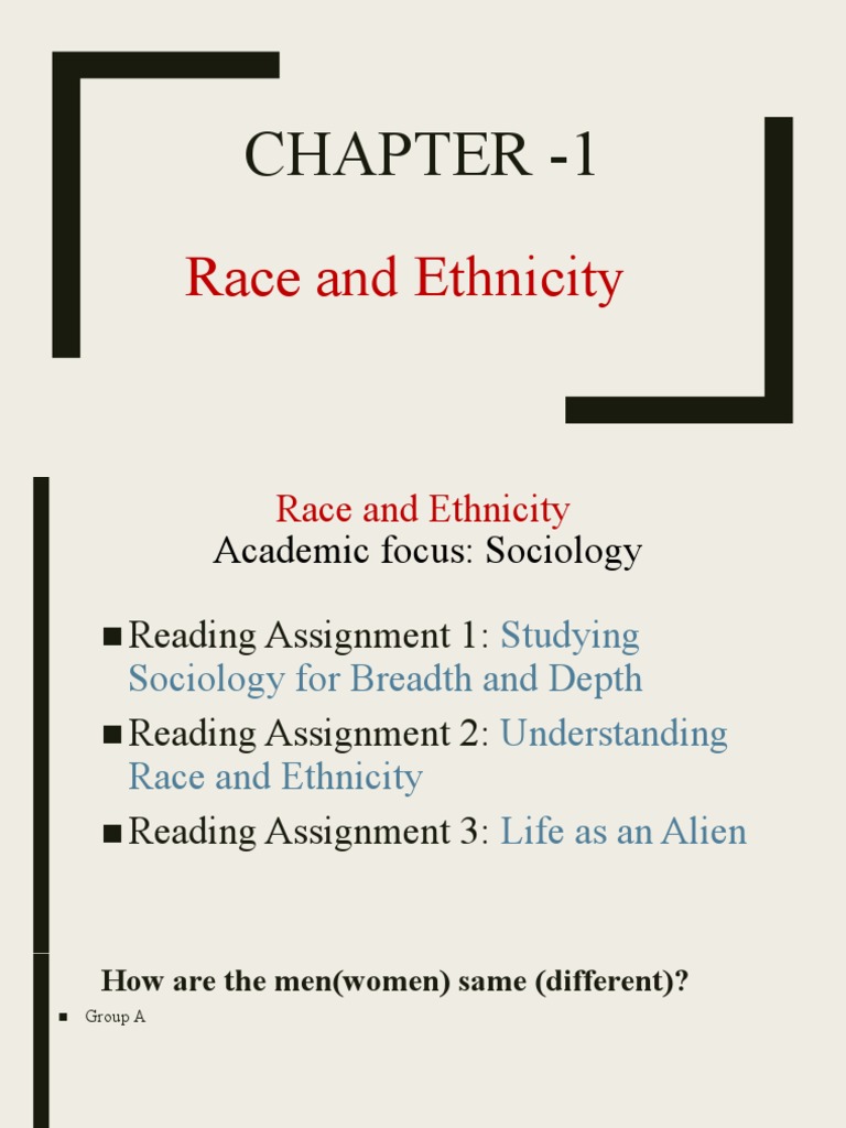 Chapter - 1: Race and Ethnicity | PDF | Minority Group | Ethnic Groups