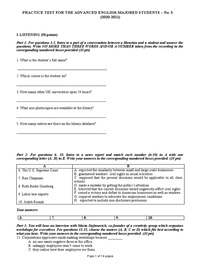 Advanced English Practice Test 2021 | PDF | Global Warming | Greenhouse Gas