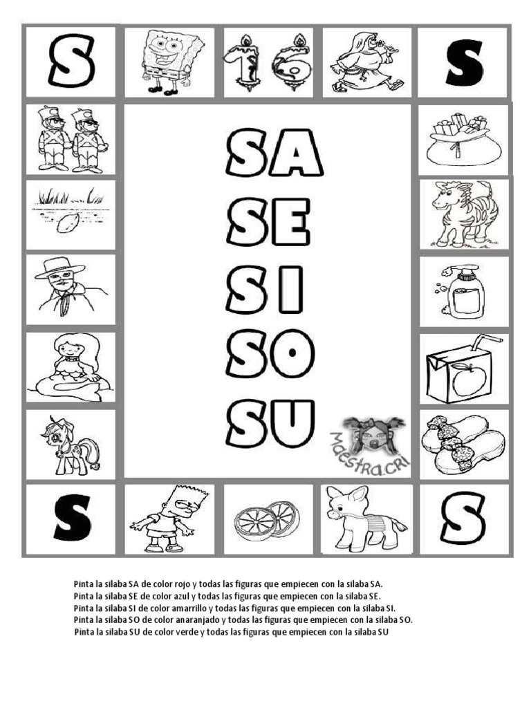 Las Silabas Sa, Se, Si, So, Su | PDF