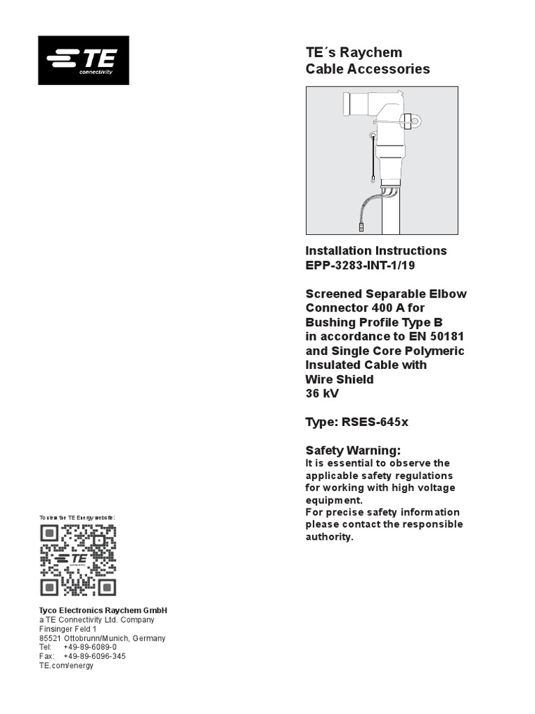 33kV Elbow Manual | PDF | Electrical Connector | Wire