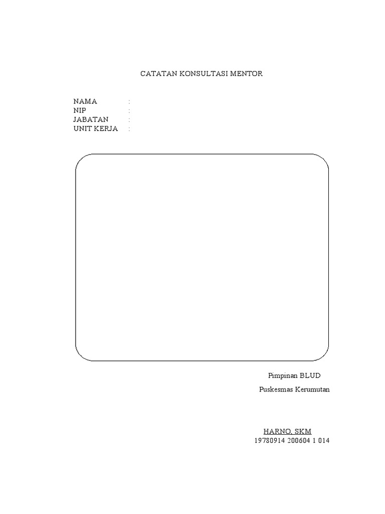 Catatan Konsultasi Mentor 1 | PDF