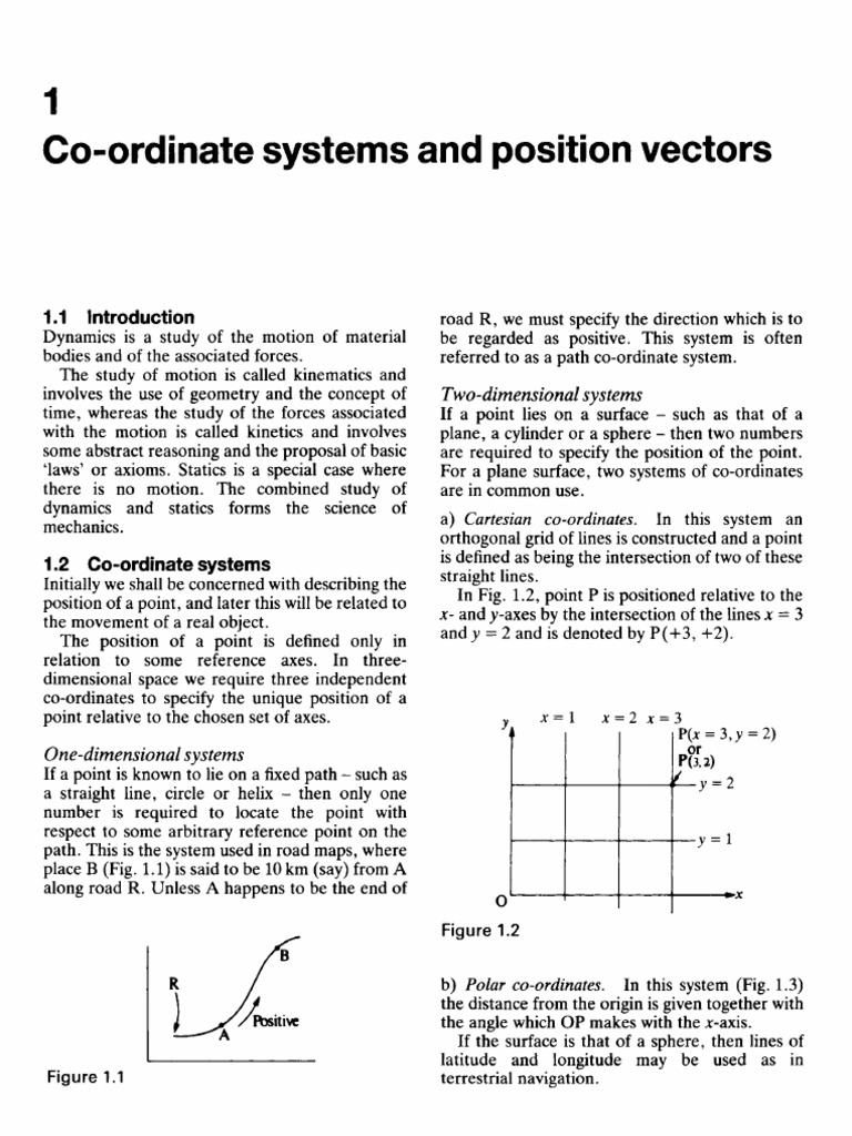 01 - Co-Ordinate Systems and Position Vectors | PDF | Coordinate System ...