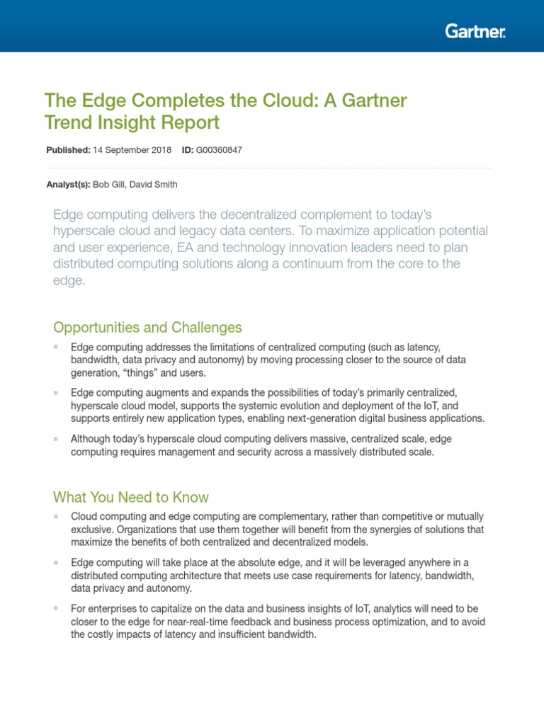 The Edge Completes The Cloud: A Gartner Trend Insight Report | PDF ...