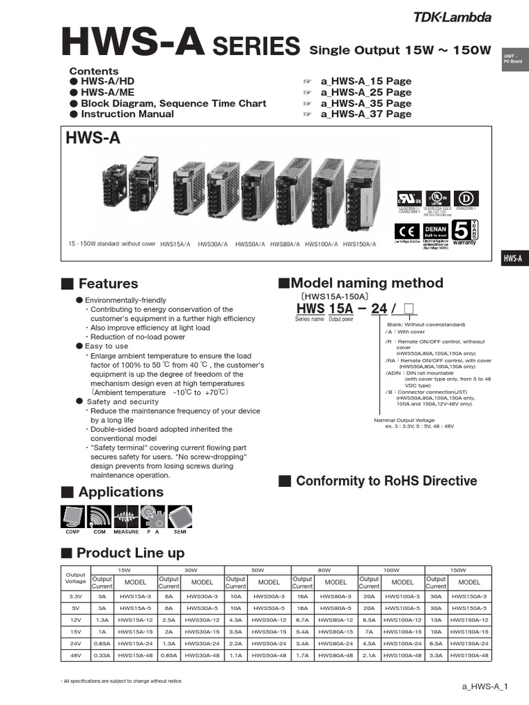 Hws-A e PDF | PDF | Power Supply | Electromagnetic Compatibility