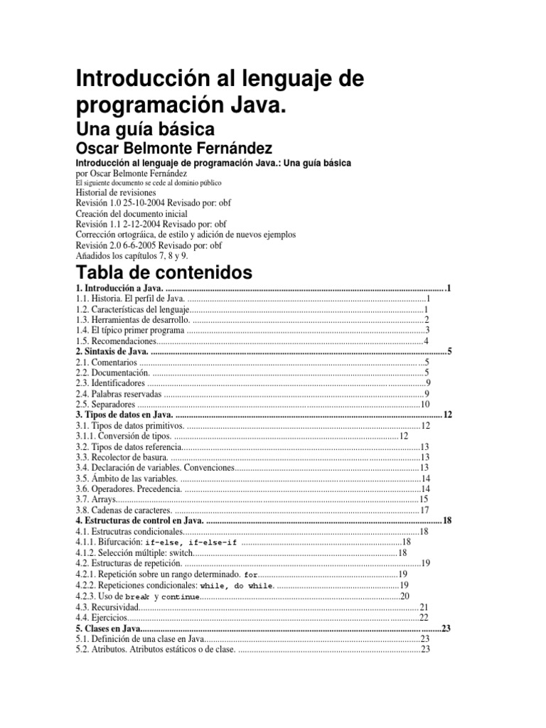 Introducción Al Lenguaje de Maximo | PDF | Java (lenguaje de ...