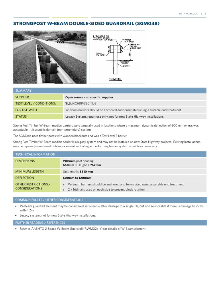 Strongpost W-Beam Double-Sided Guardrail (Sgm04B) : Open Source - No ...