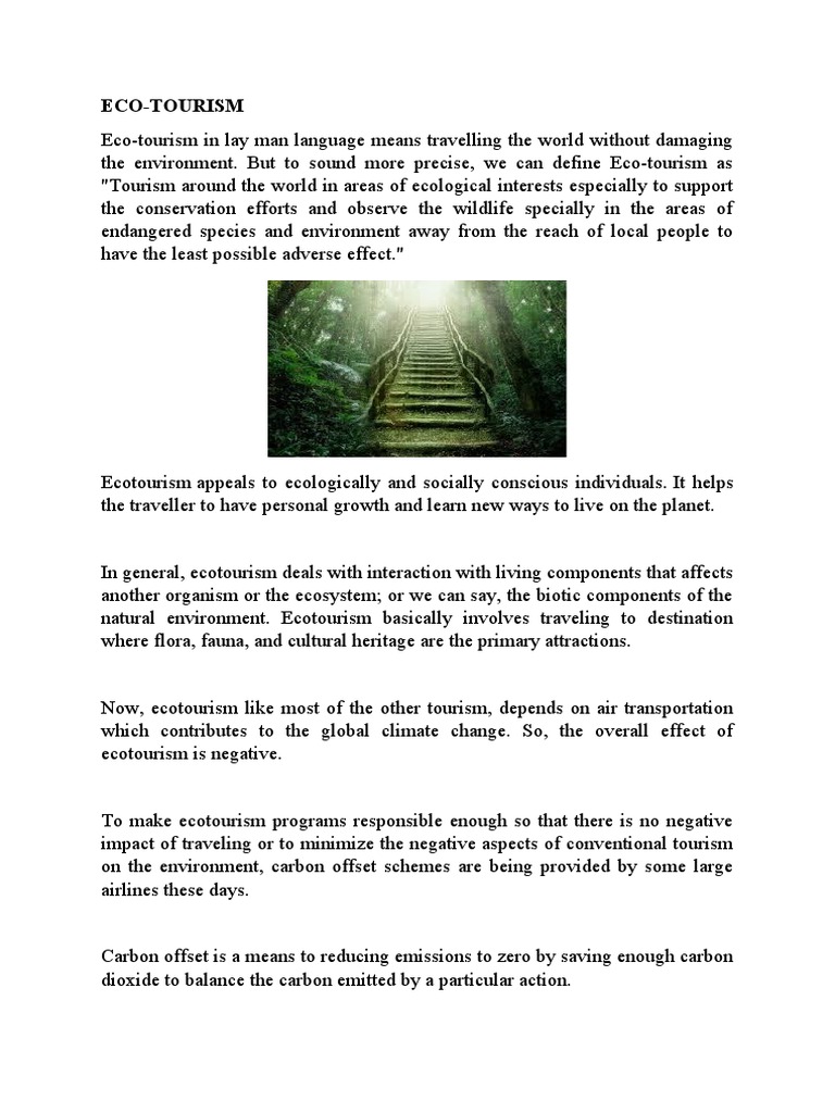 Eco Tourism | PDF | Natural Environment | Economy And The Environment