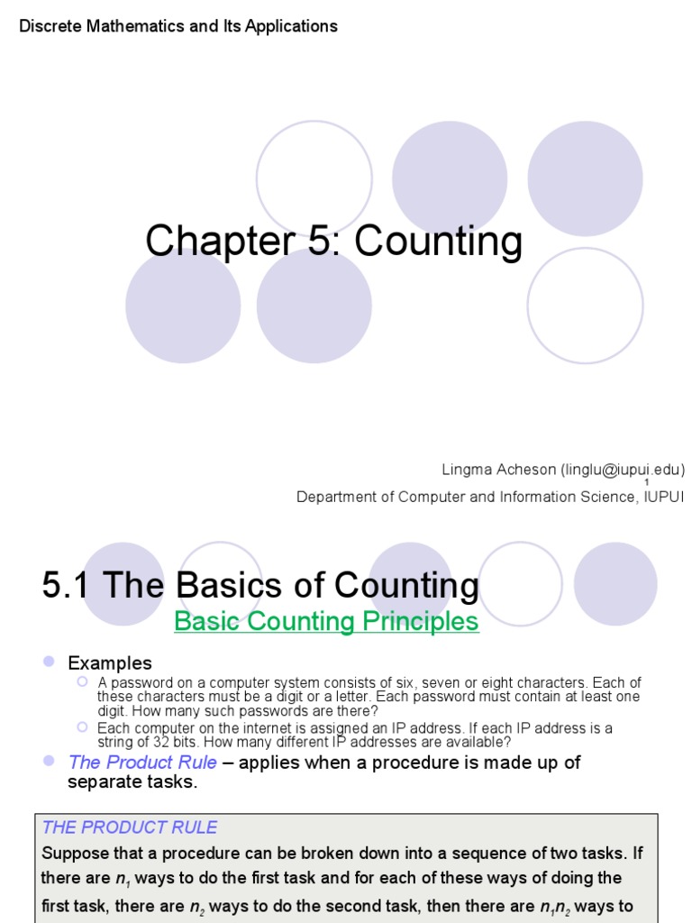 Chapter 5 Counting Discrete Mathematics And Its Applications Pdf Permutation