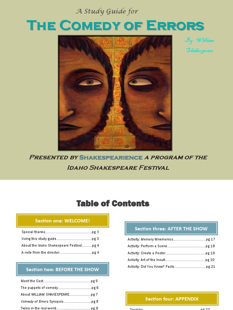 The Comedy of Errors - Study Guide | PDF | The Comedy Of Errors ...