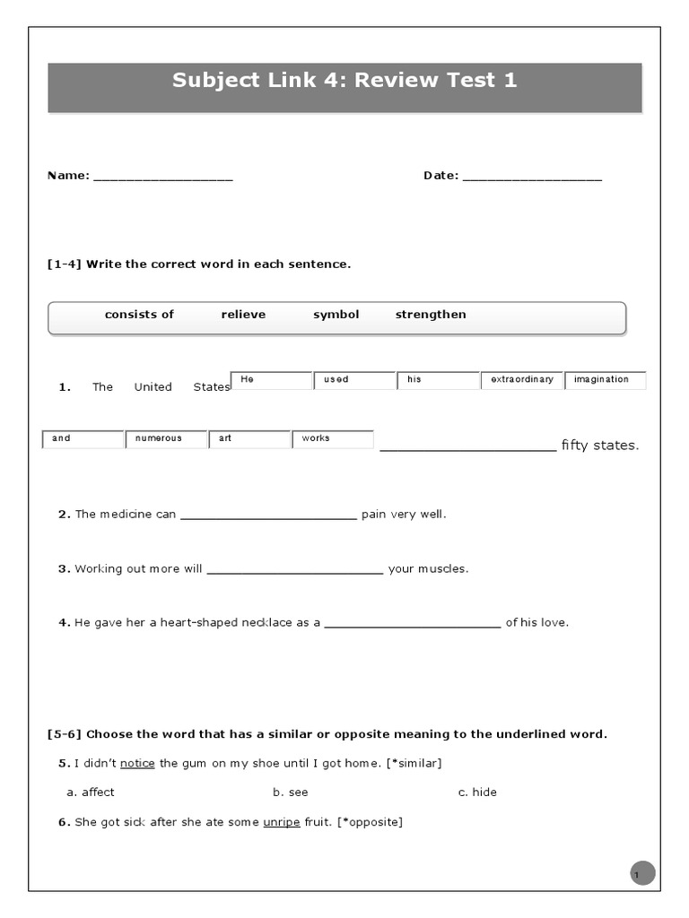 Subject Link 4: Review Test 1: - Fifty States | PDF | Color | Light